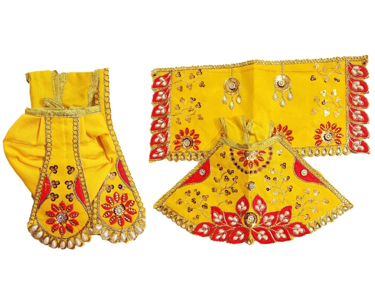 Radha Krishan-Poshak-Lehenga/Dhoti-Size 6" Inch's – Great E Pujari® (A ...