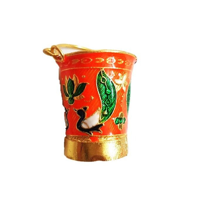 Holi Special! Metal Meena work Pichkari and bucket set for laddu Gopal ...